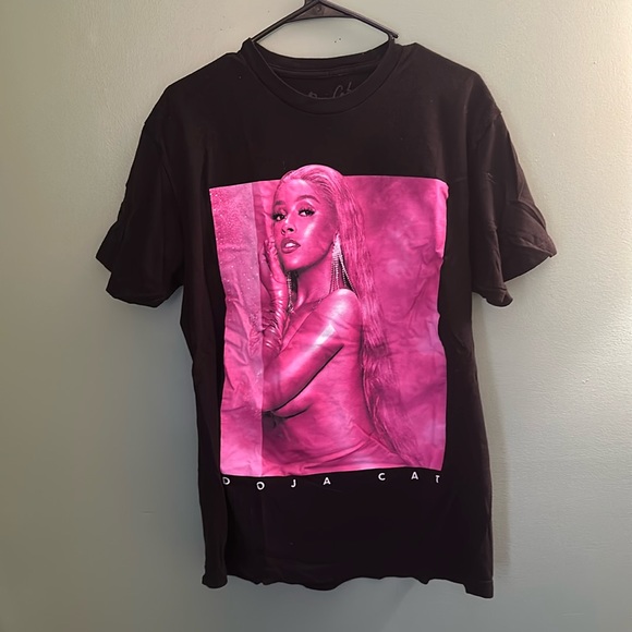 Tops | Doja Cat Hot Pink Merch Tee Size L | Poshmark